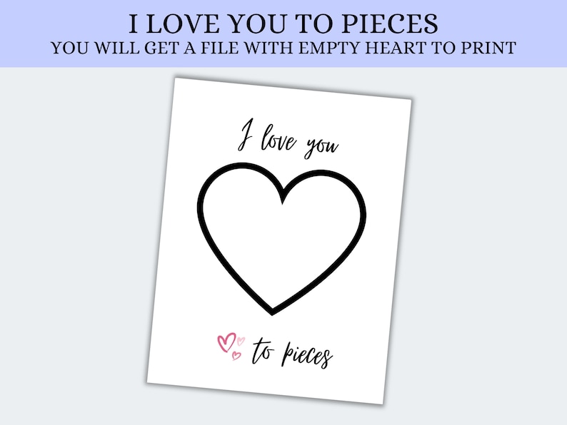 I Love You to Pieces Printable, Valentines Day Crafts for Kindergarten ...