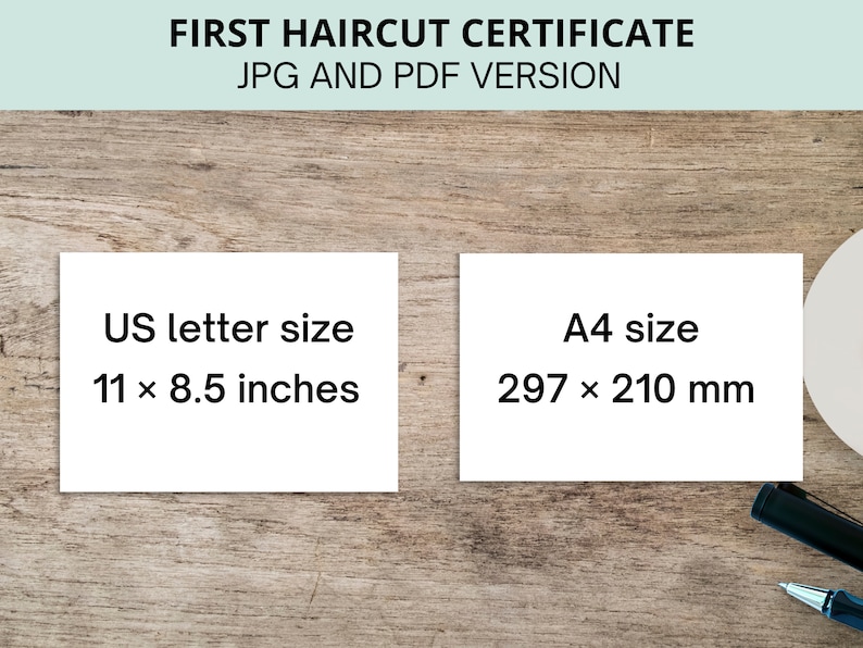 First Haircut Certificate, Printable, Digital Download, Hair Salon ...