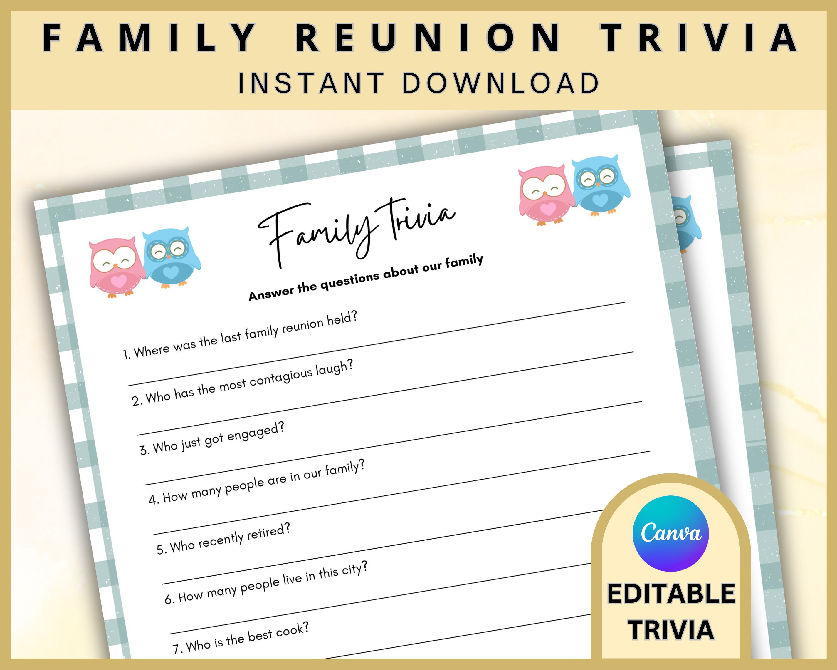Family Reunion Games, Printable Family Trivia, Family Game Night ...