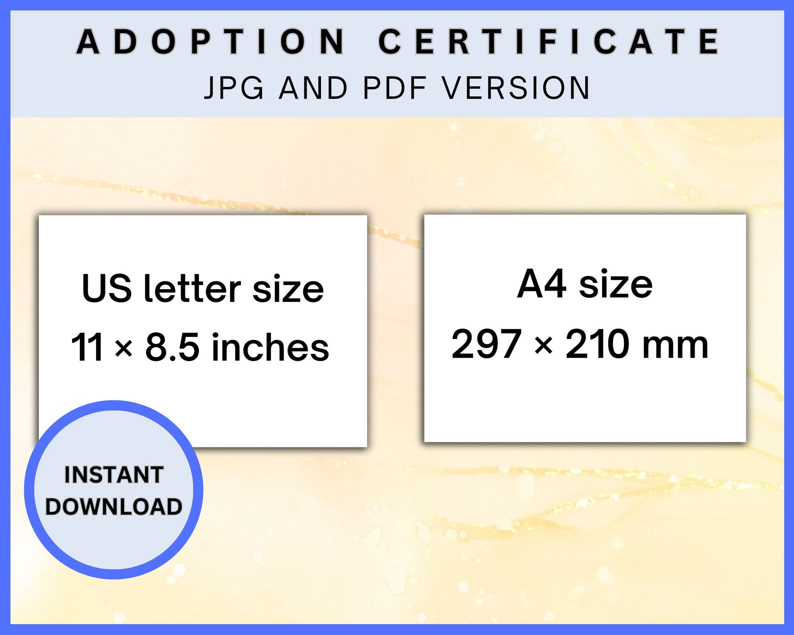 Pet Adoption Certificate, Fish Adoption Certificate, Printable, Instant ...