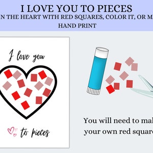 I Love You to Pieces Printable, Valentines Day Crafts for Kindergarten ...