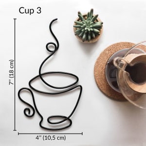 Wire Coffee Mug Wall Art: Kitchen Cafe Decor - Etsy