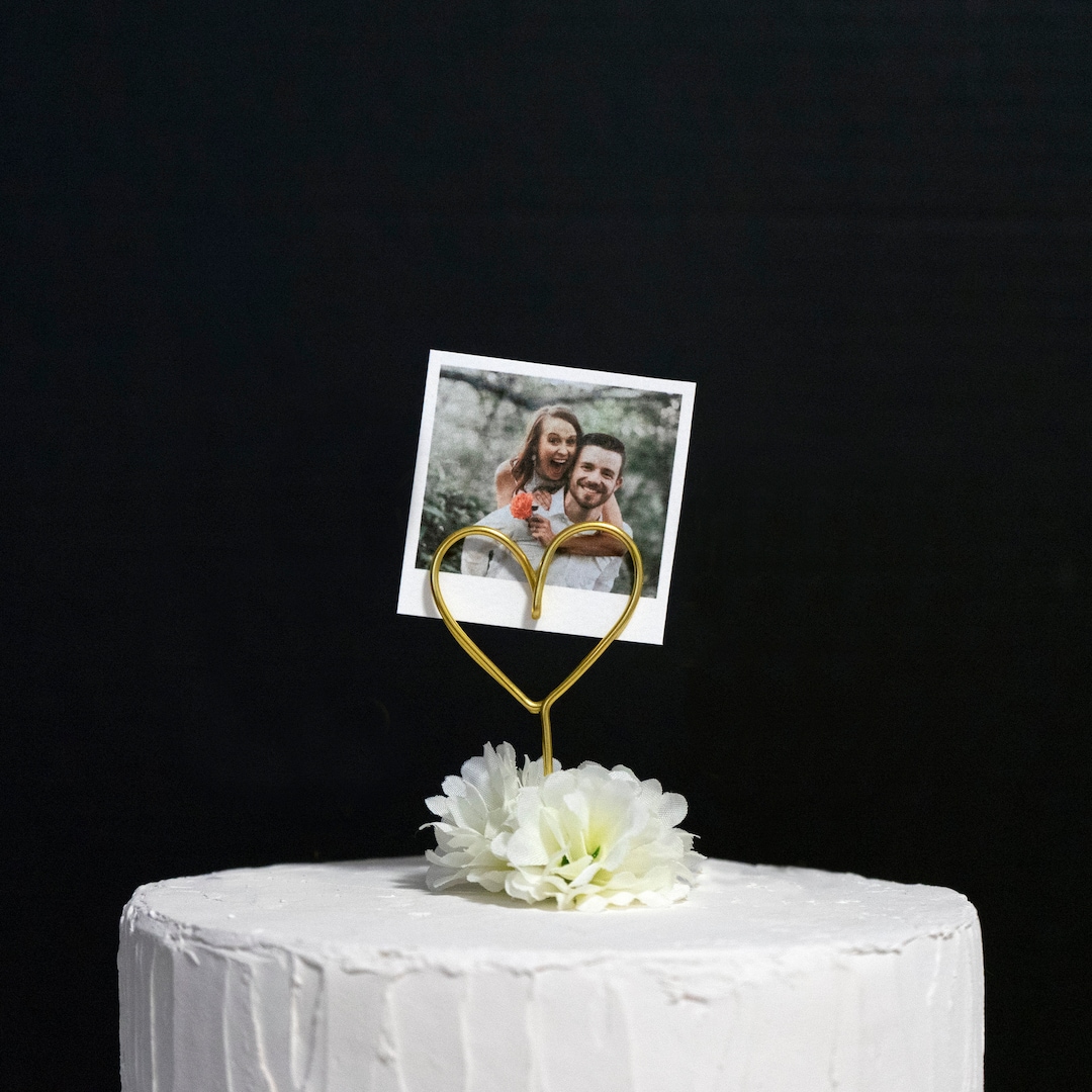 Wire Heart Photo Cake Topper - Polaroid Picture Holder - Etsy