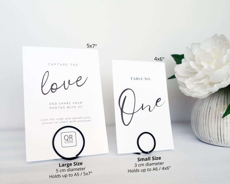 Circle Wire Table Number Holder: Minimalist Wedding Decor - Etsy