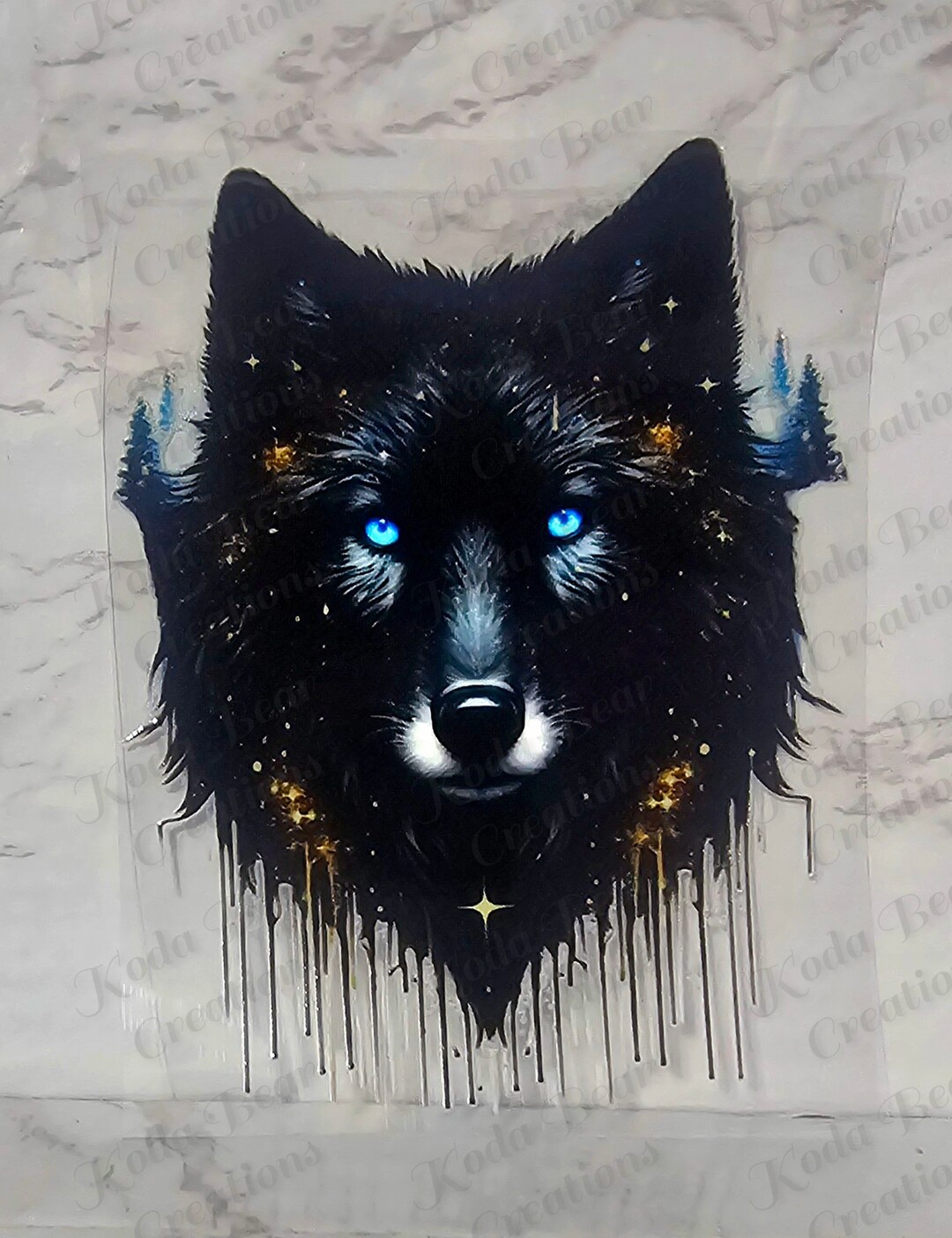 Wolf Drip UV DTF Decal - Etsy