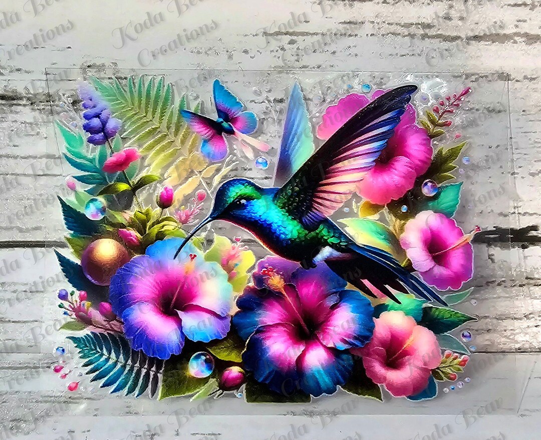 Tropical Hummingbird 2 UV DTF Decal - Etsy