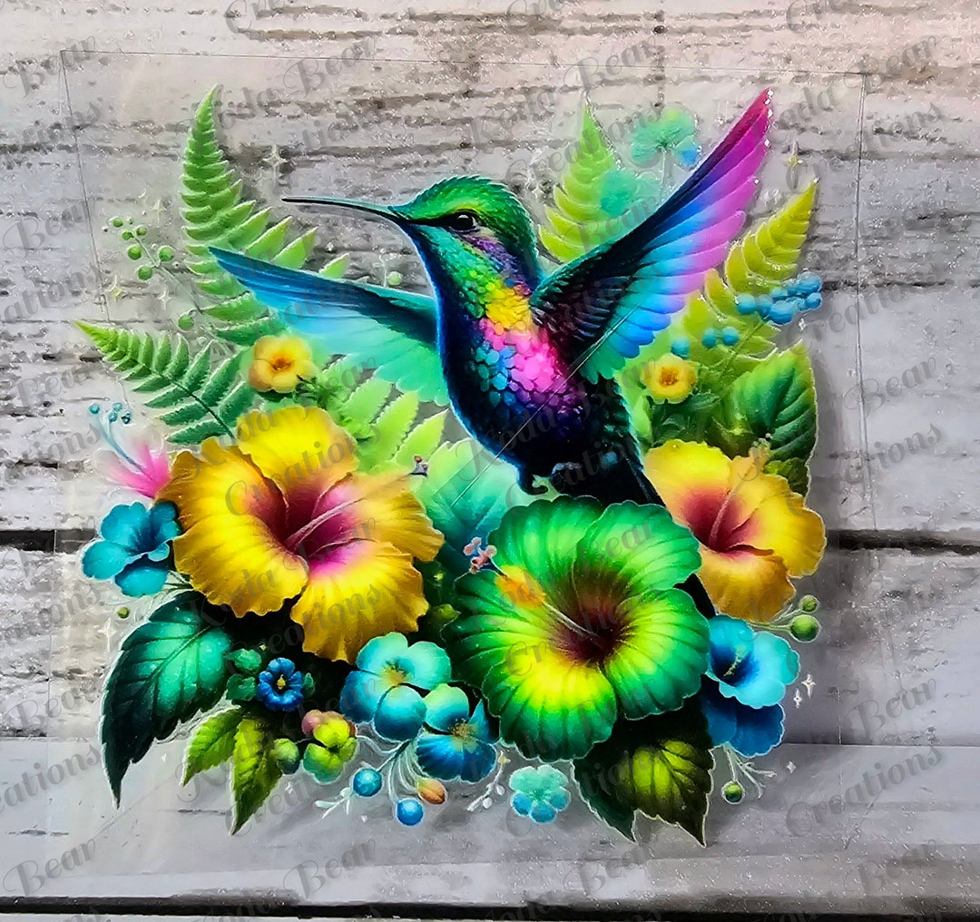 Tropical Hummingbird 3 UV DTF Decal - Etsy