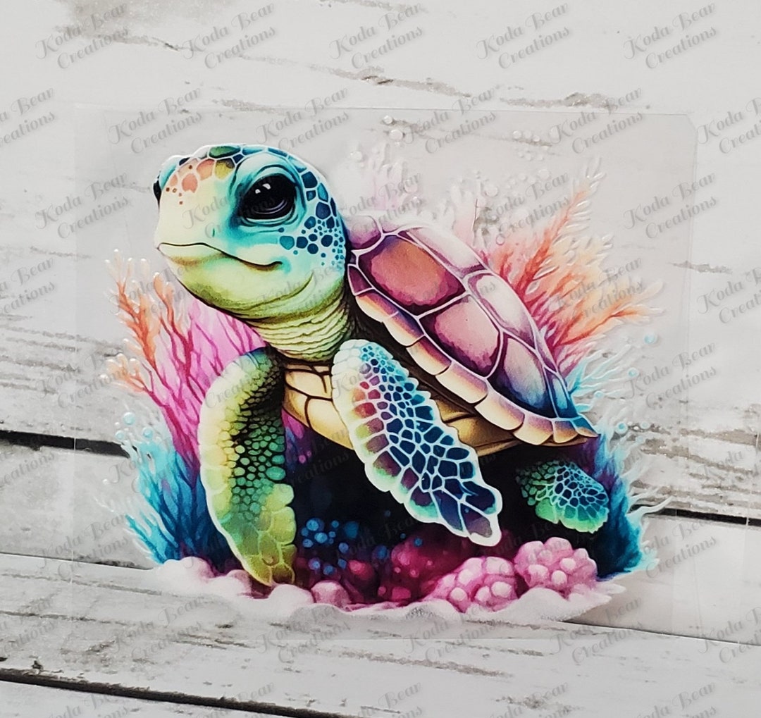 Sea Turtle UV DTF Decal - Etsy