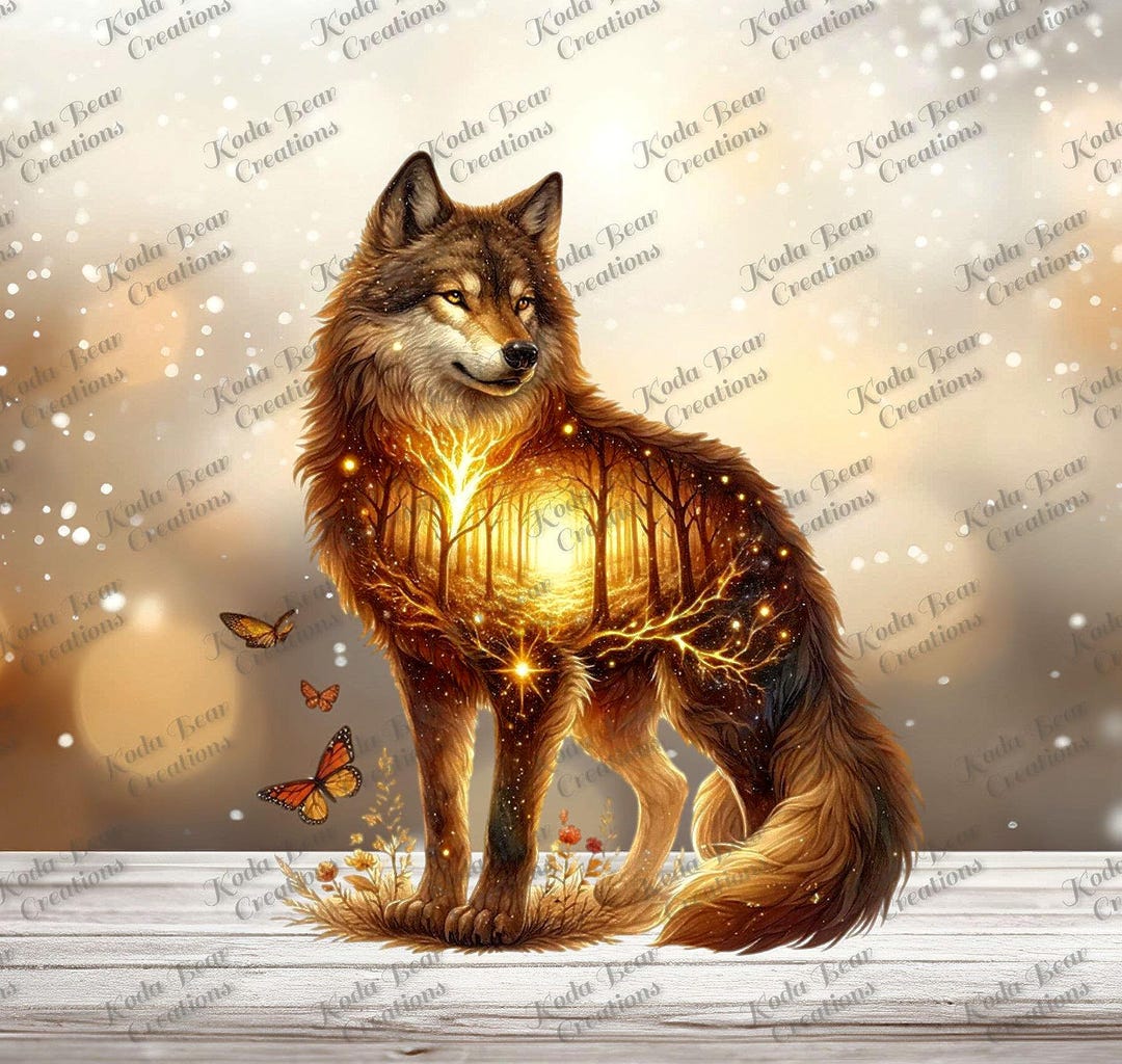 Enchanted Wolf UV DTF Decal-d209 - Etsy