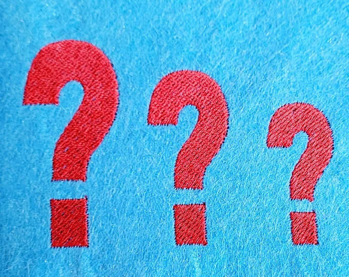 Embroidery File Simple Question Mark in Three Sizes (3 Sizes) - Etsy