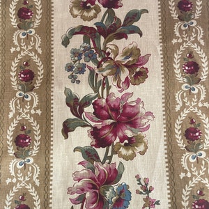 True Vintage French Linen Cotton Blend Floral Fabric C1900 - Etsy