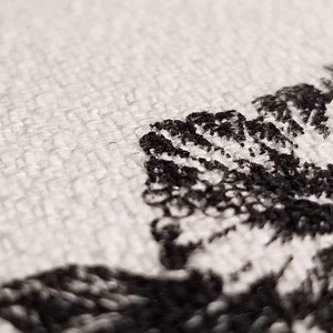 Tropical Black and White Barkcloth With Palm Trees and Flowers - Etsy