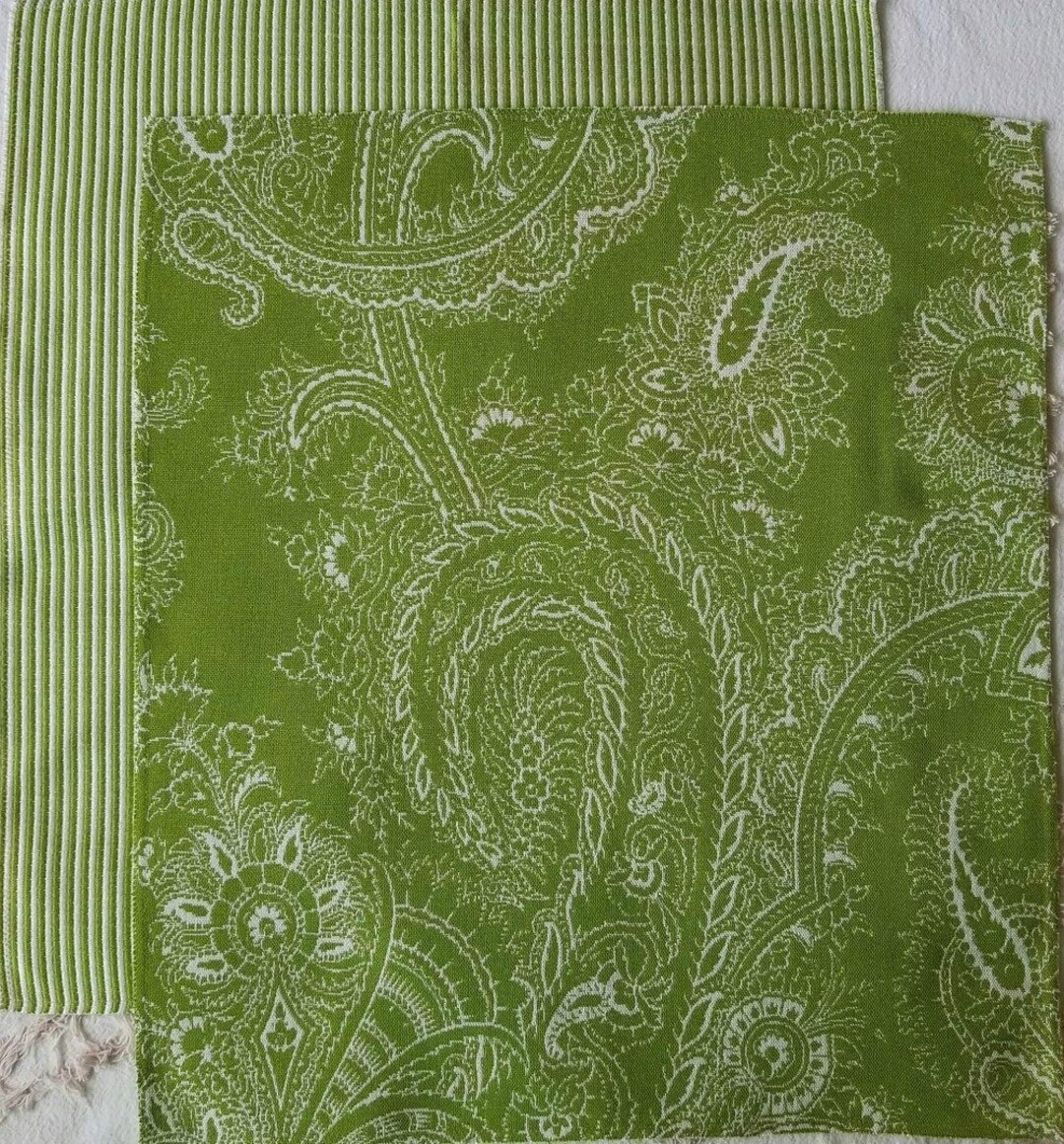 Lime Green Paisley and Stripe Multi Purpose Fabric Packet - Etsy