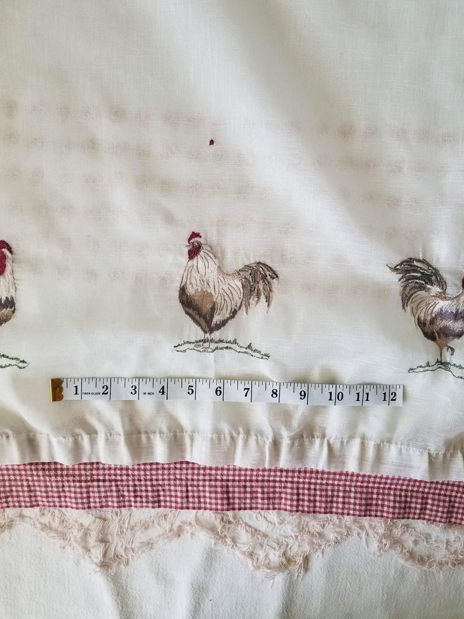 Vintage Red Gingham Chicken Curtain - Etsy