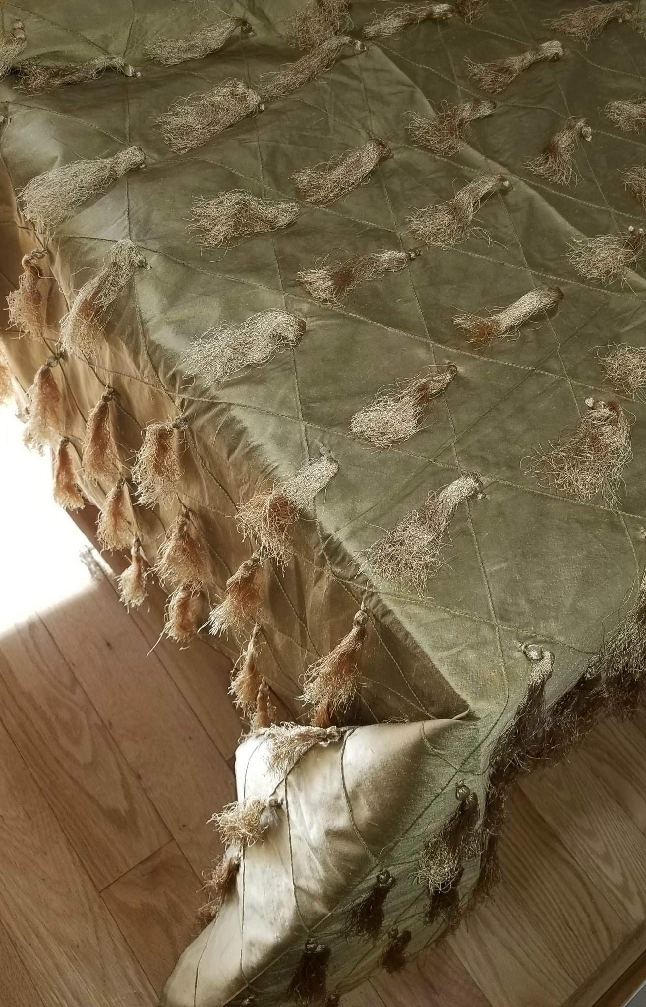 Y2K Raw Silk Gold Tasseled Throw/ Decorative Panel - Etsy