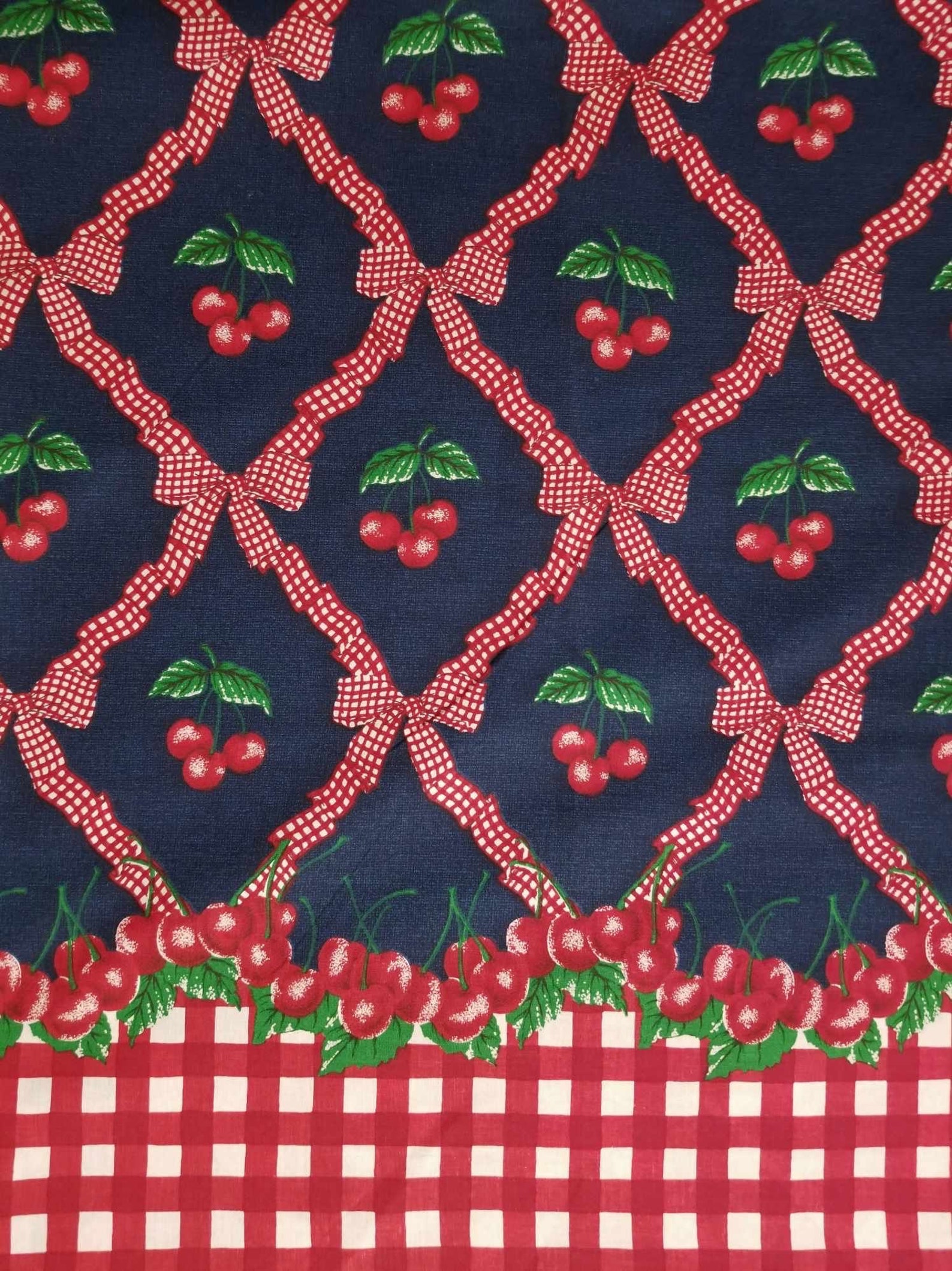 Vintage Gingham Cherries Fabric by Daisy Kingdom - Etsy