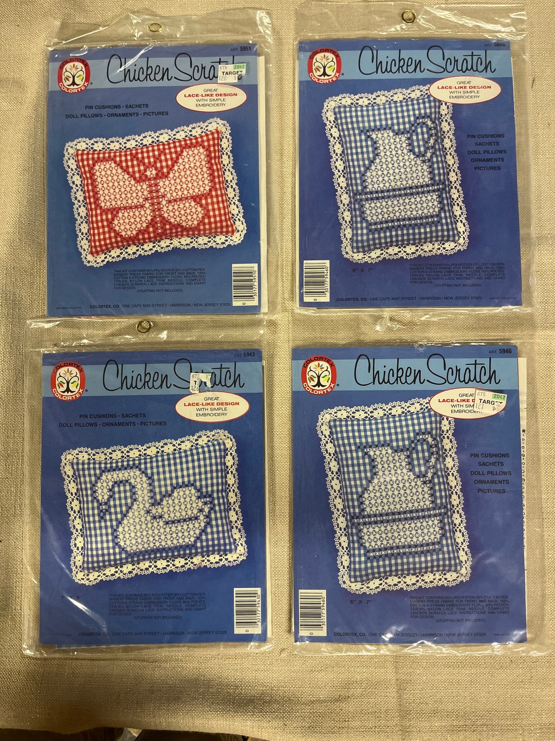 Vintage Chicken Scratch Pincushion Sachet Crafting Kit by Color Tax - Etsy