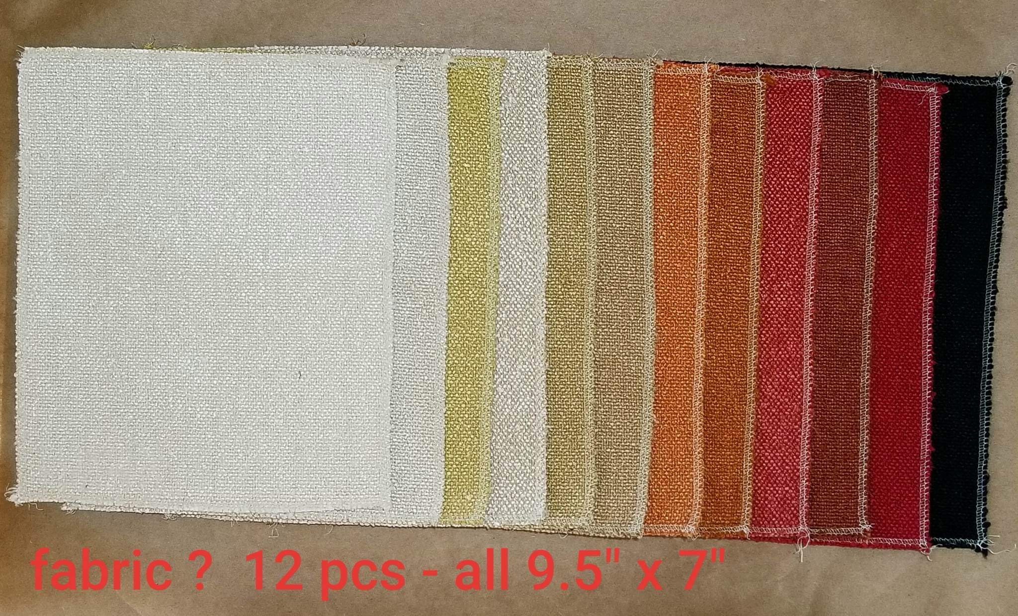 Beautiful Nubby Fabric Packet 12 Pieces Measuring 7 1/2 X 9 Warm Colors ...