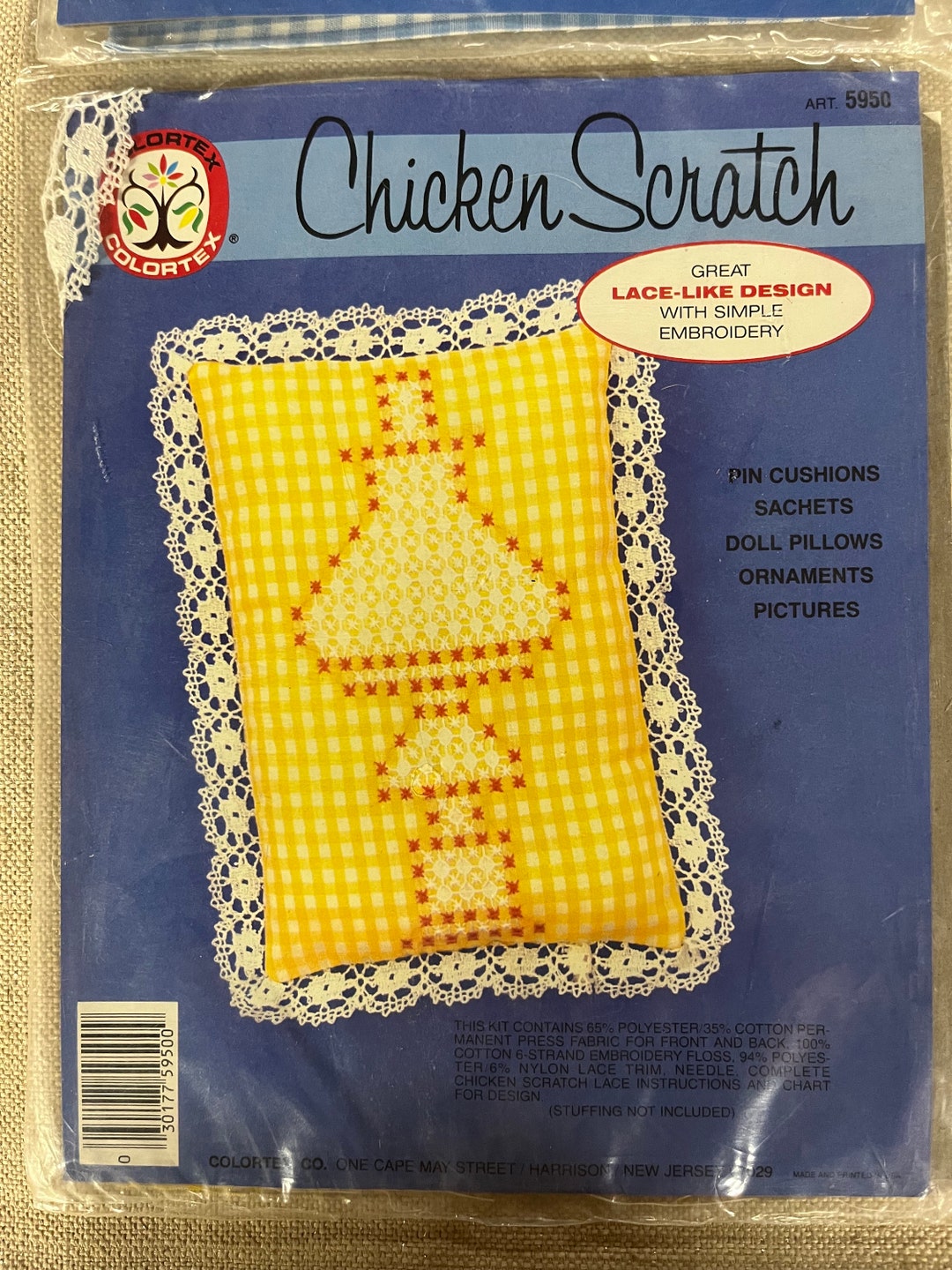 Vintage Chicken Scratch Pincushion Sachet Crafting Kit by Color Tax ...