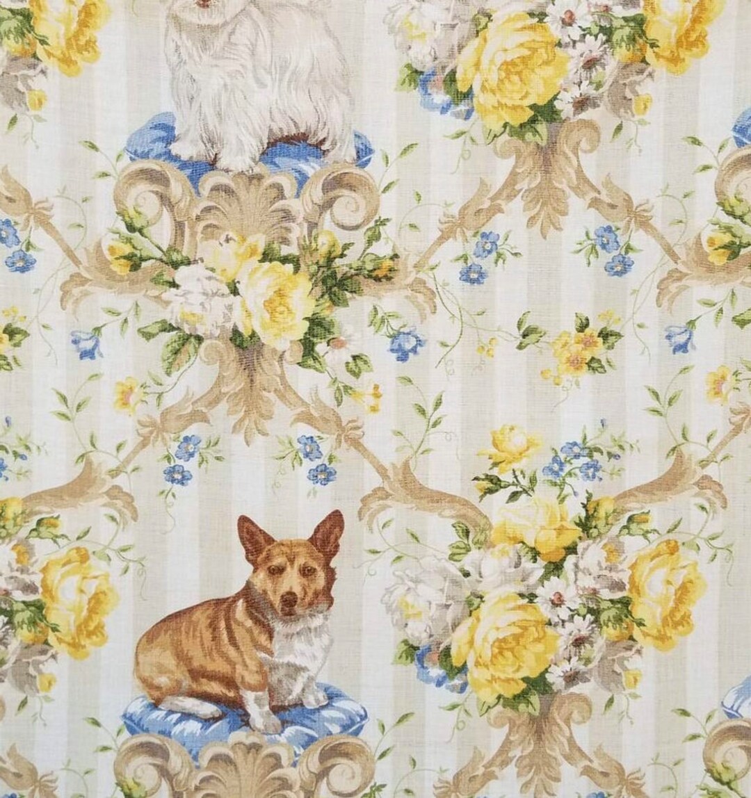 Vintage Lee Joffa "putting on the Dog" Linen Toile Fabric - Etsy