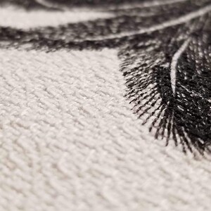 Tropical Black and White Barkcloth With Palm Trees and Flowers - Etsy