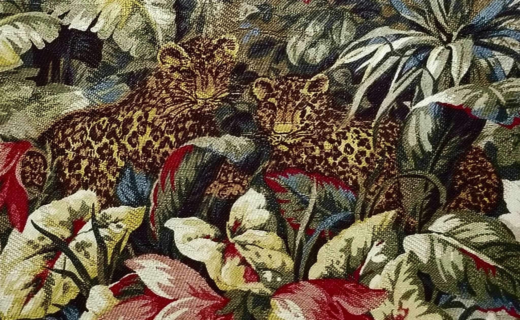 Gorgeous Jungle Scene With Leopard Cubs Upholstery Fabric - Etsy