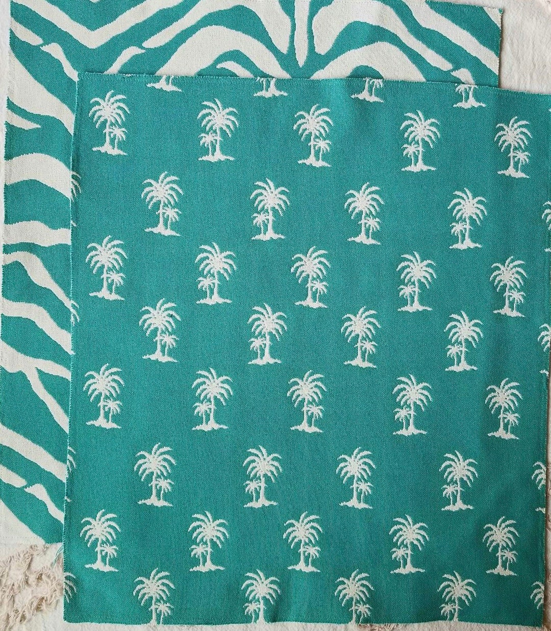 Turquoise, Blue Palm, Tree, and Zebra Stripe Multipurpose Fabric Packet ...