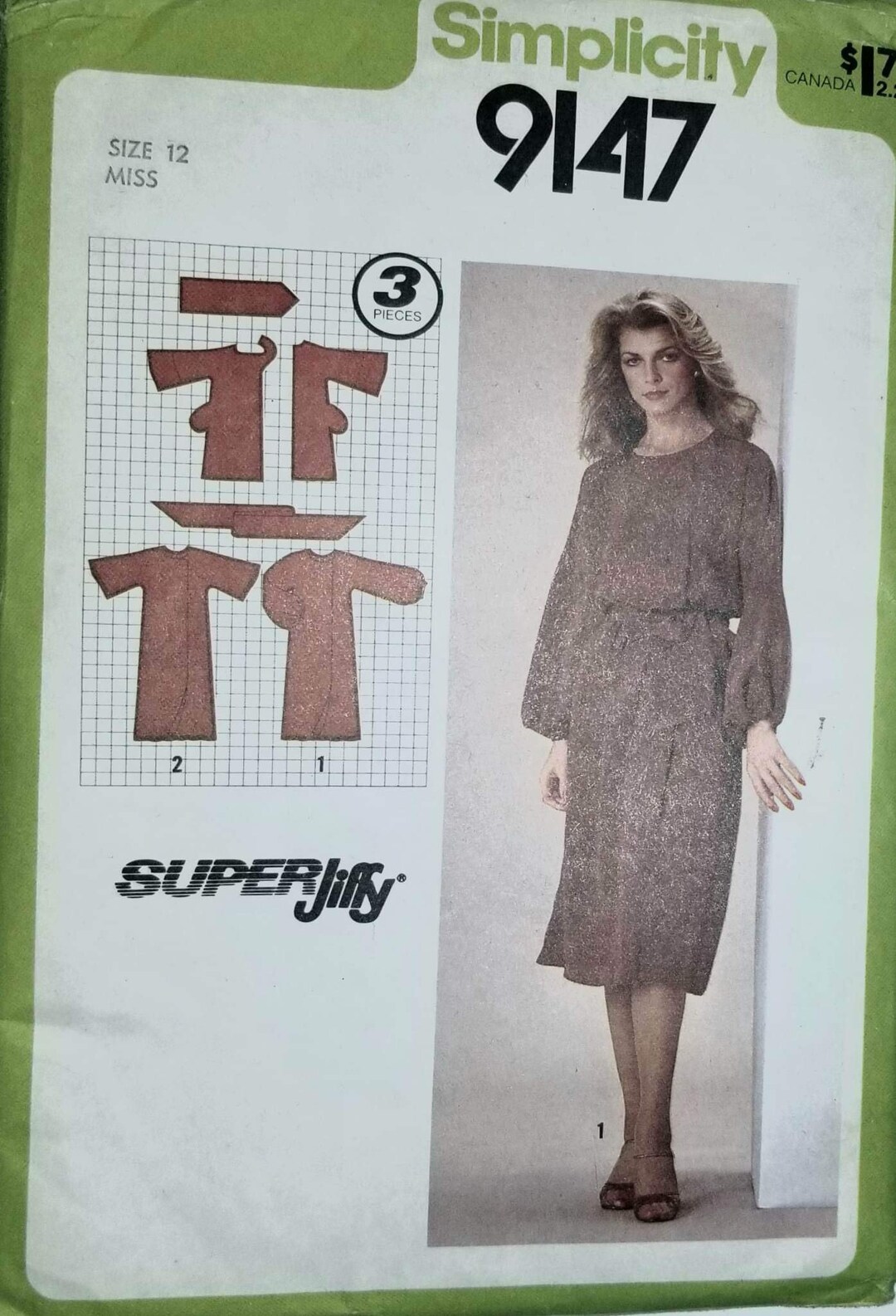 Vintage Simplicity Pattern 9147. Front-wrap Dress and Sash. This 1979 ...