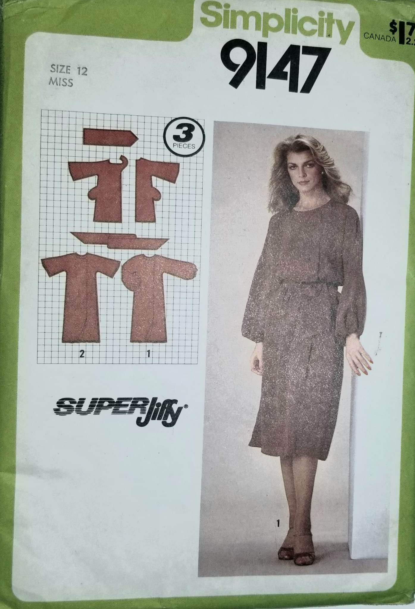 Vintage Simplicity Pattern 9147. Front-wrap Dress and Sash. This 1979 ...