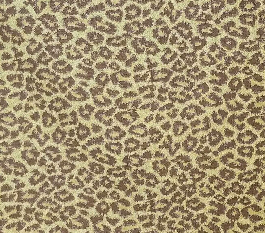 Cheetah, Print Fabric Panel in Avocado Green Browns and Taupe - Etsy