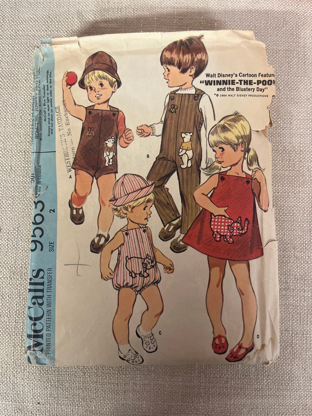 Vintage Mccall's Pattern 9563 Toddlers Play Suit Cover - Etsy