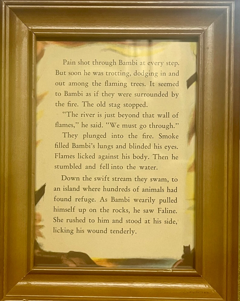 Vintage Framed Pages From Walt Disney's Bambi Circa 1942 Bambi, Faline ...