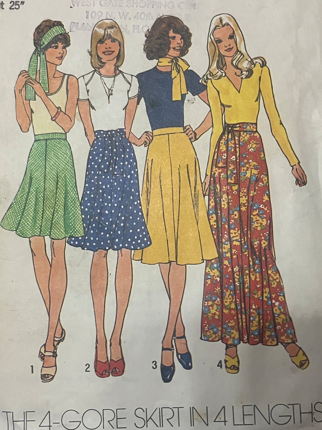 Vintage Simplicity, Pattern C1974 the 4-gore Skirt in 4 Lengths - Etsy