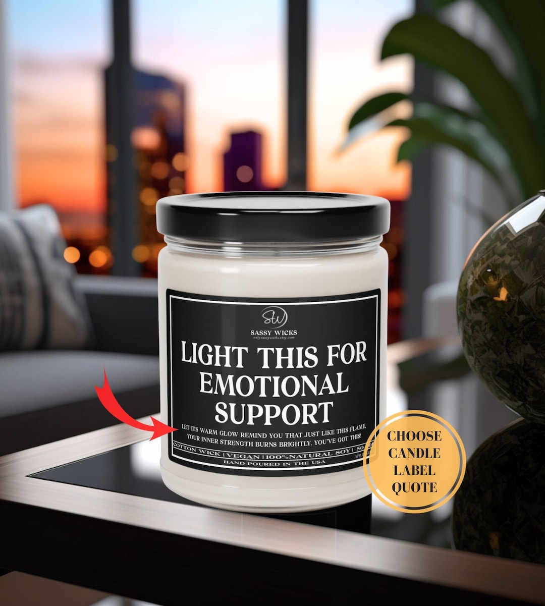 Emotional Support Candle, Candle Lover Gift, Funny Gift for Friend ...