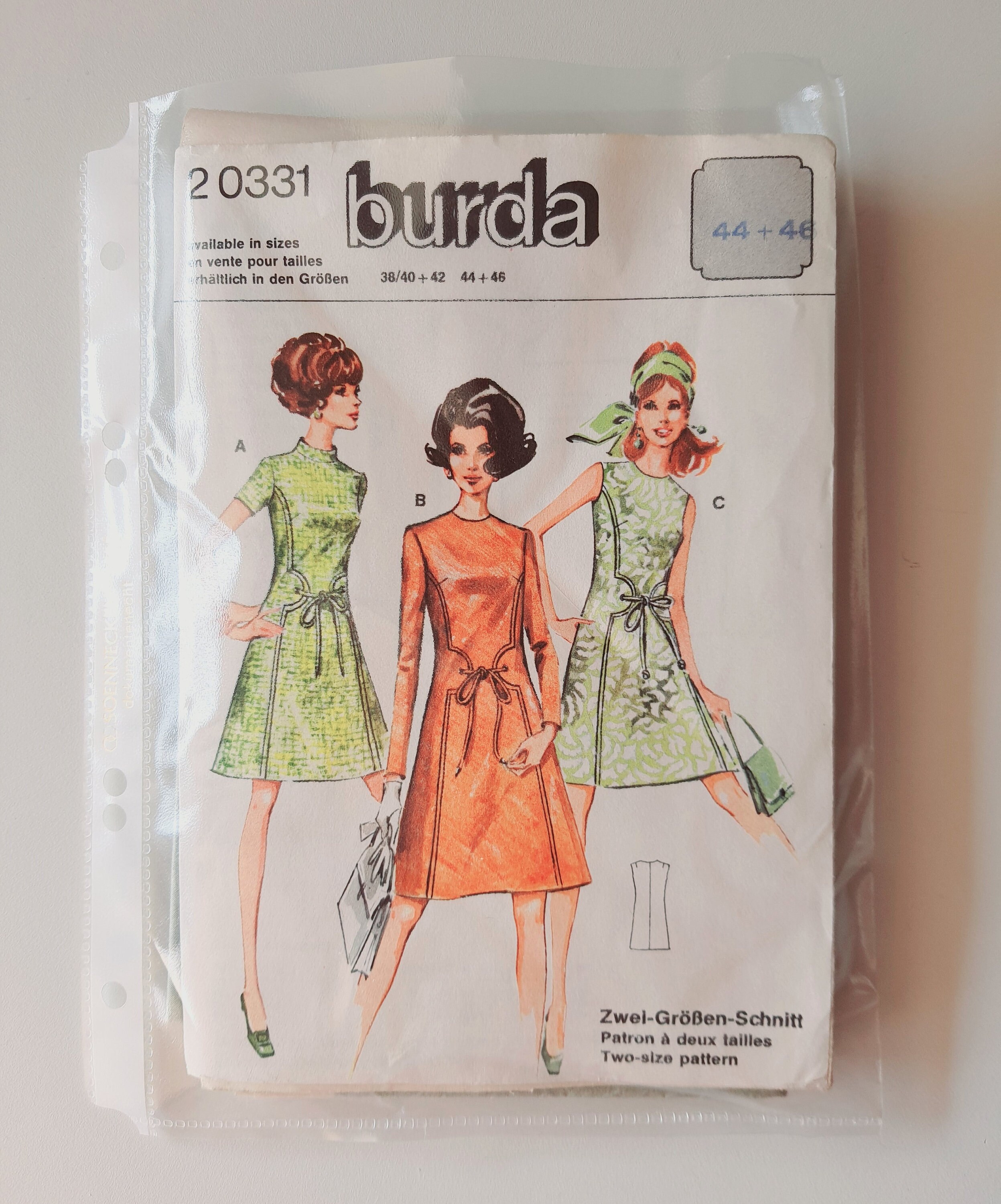 Ca.1960s Burda Dress Sewing Pattern 20331 , Vintage Dress Pattern , 1960 Dress Pattern, Cocktail ...