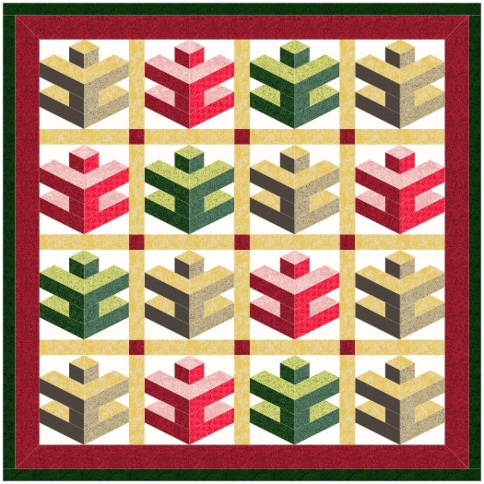 Digital Quilt Block Pattern, Quilt Patterns Modern, 3d Quilt Pattern ...
