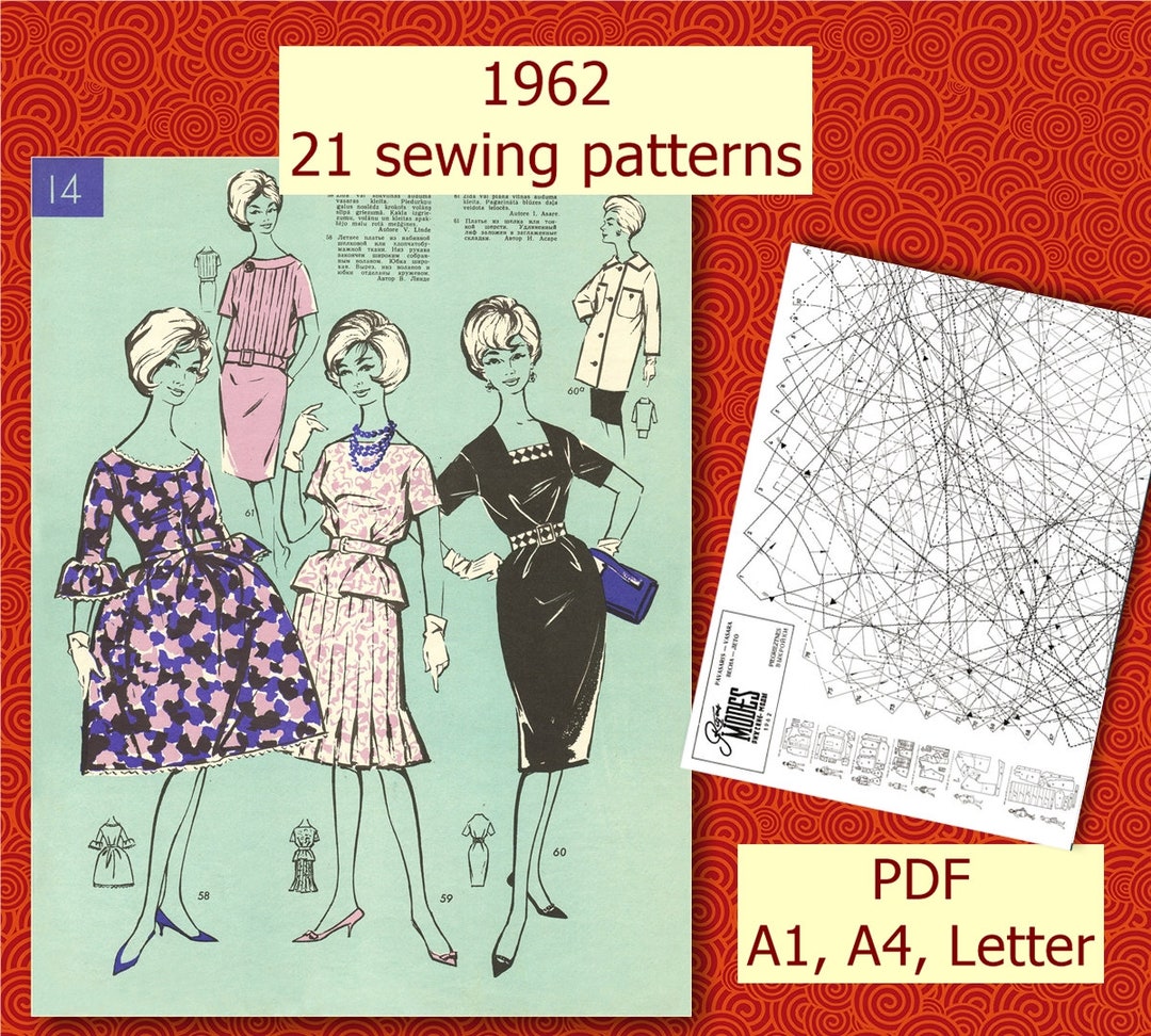 21 Vintage Sewing Patterns, Fashion Magazine 1962 , Vintage Sewing ...