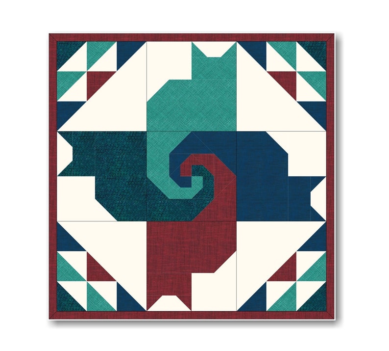 Four Cats Quilt Pattern: Spiral Block Design (PDF) - Etsy