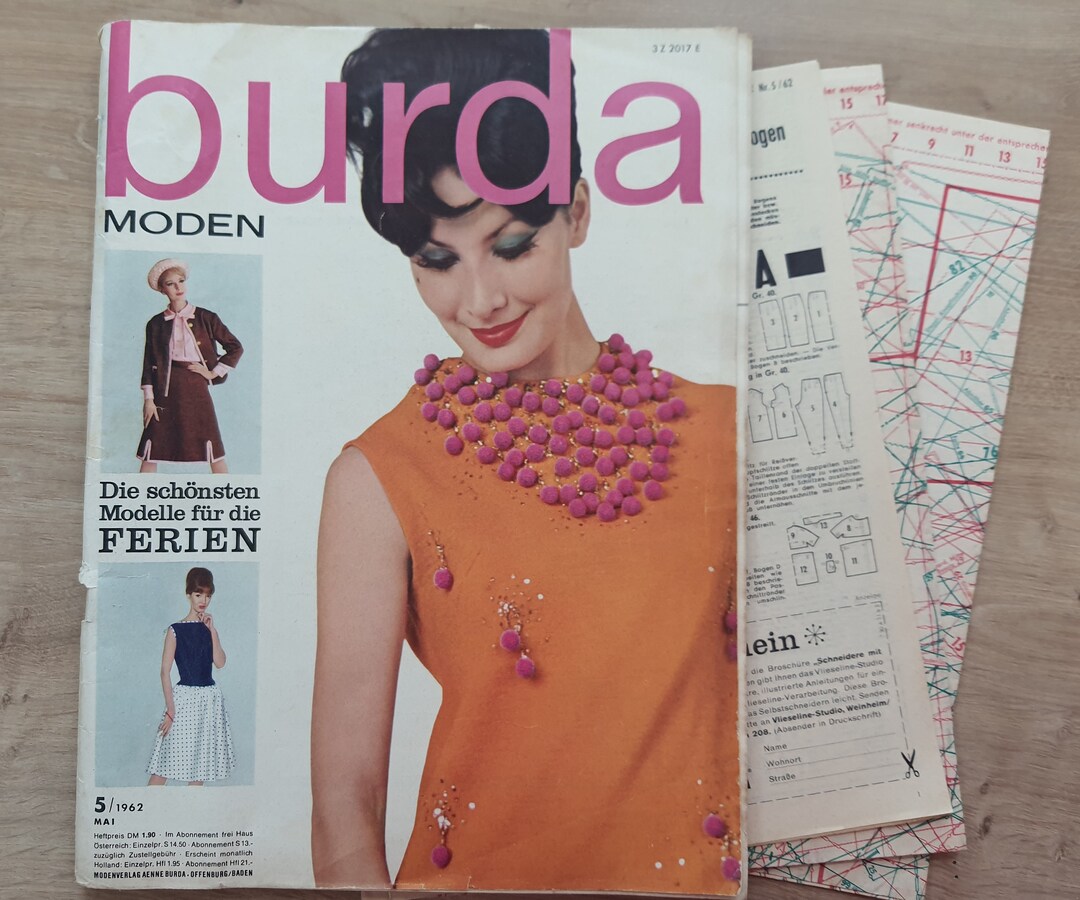 5/1962 Burda Moden , Burda 1960s, Vintage Sewing Patterns, Vintage Burda Fashion, 1960s Sewing ...