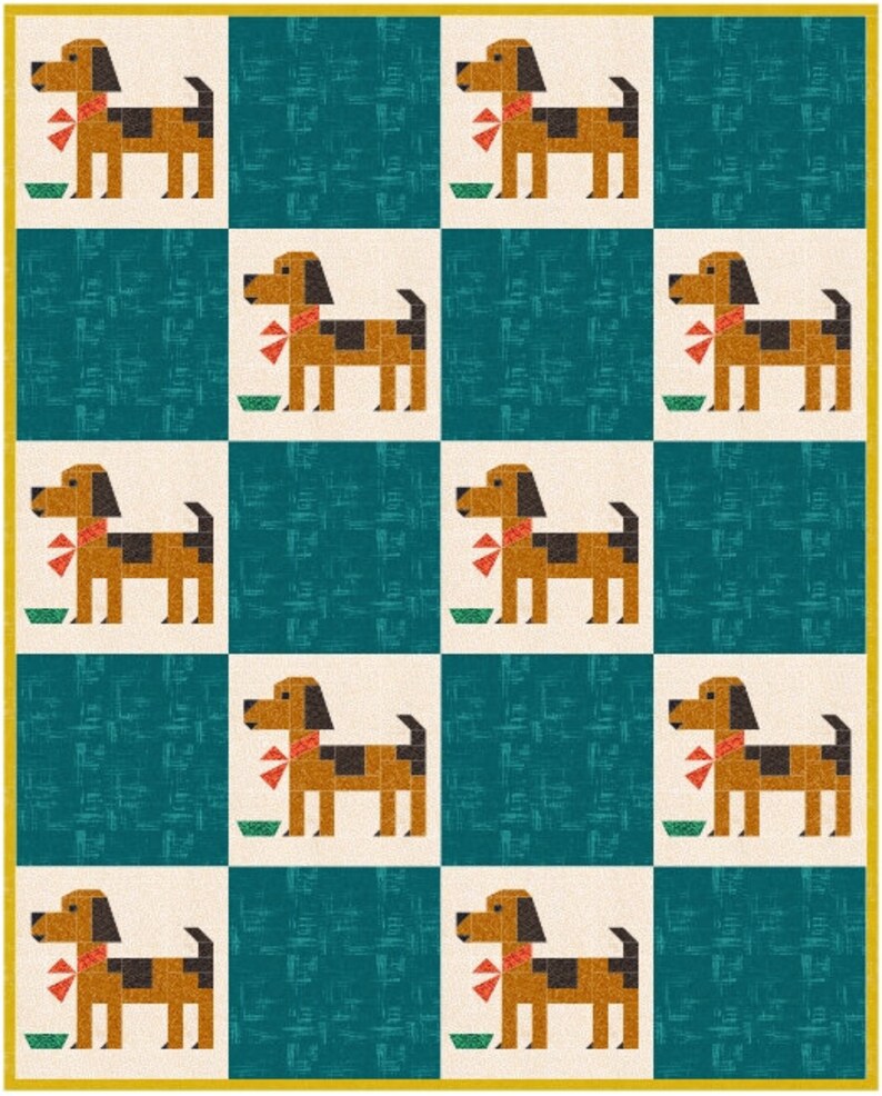 Dog Quilt Pattern Pdf, Digital Quilt Block Pattern, Quilt Patterns ...