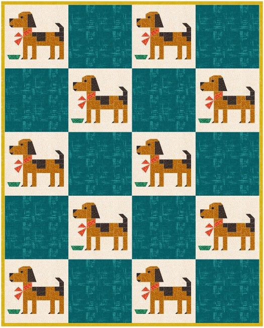Dog Quilt Pattern Pdf, Digital Quilt Block Pattern, Quilt Patterns ...