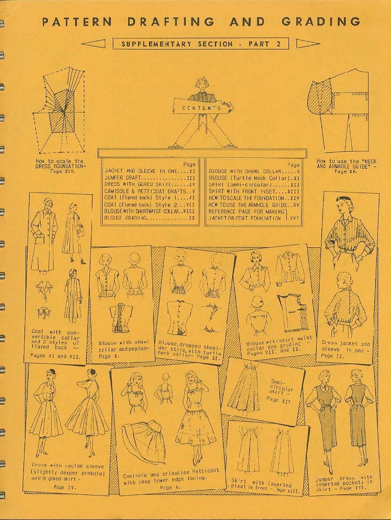 Vintage Pattern Drafting & Grading Book: Women's Garment Design (PDF Download) - Etsy