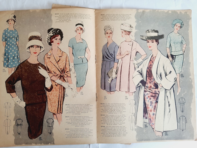 1950s Vintage Fashion Magazine, Plus-size Women's Fashion Magazine , Verlag Gustav Lyon, Vintage ...