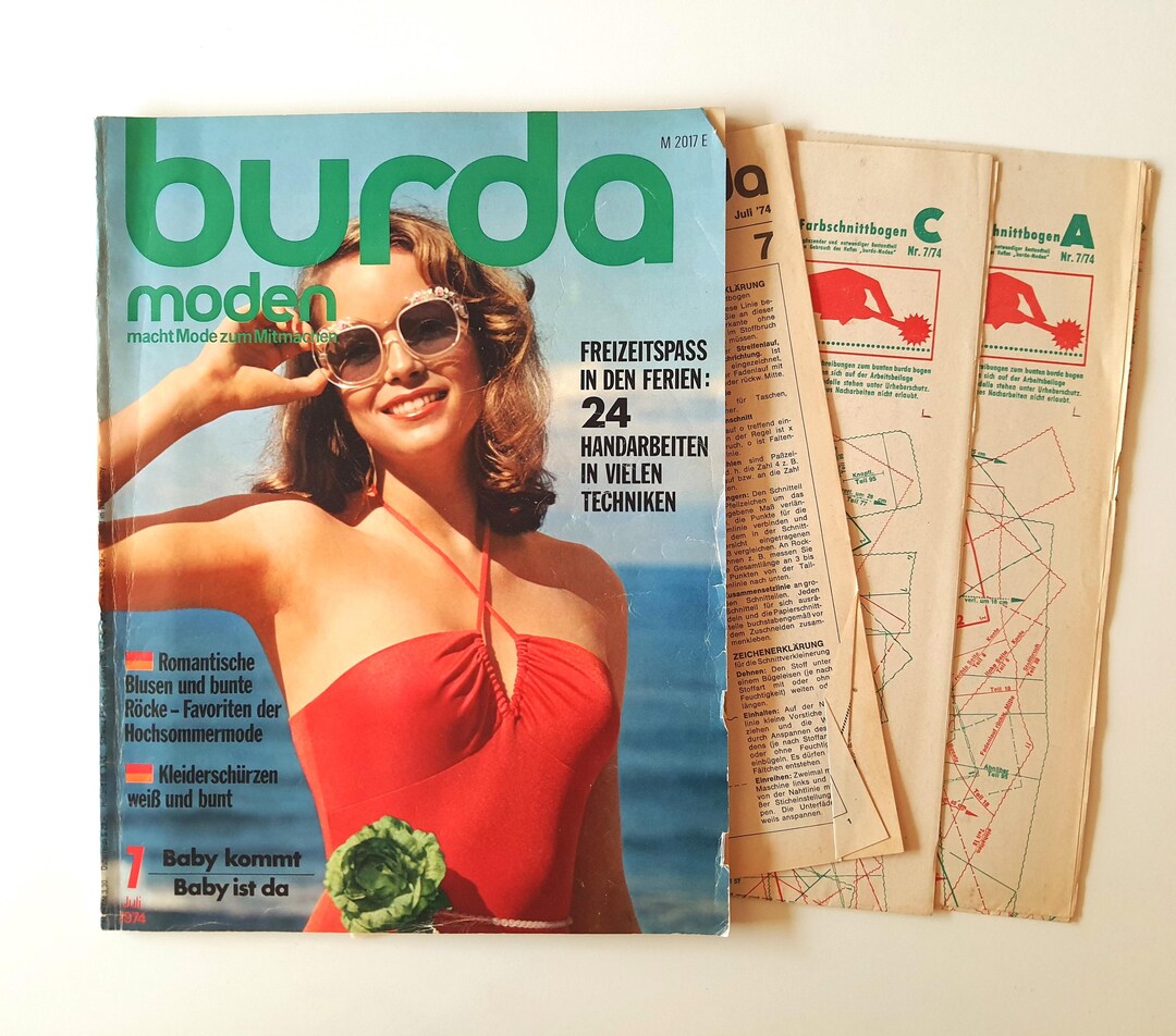 7/1974 Burda Moden , Burda 1970s, Vintage Sewing Patterns, Vintage Burda Fashion, 1970s Sewing ...