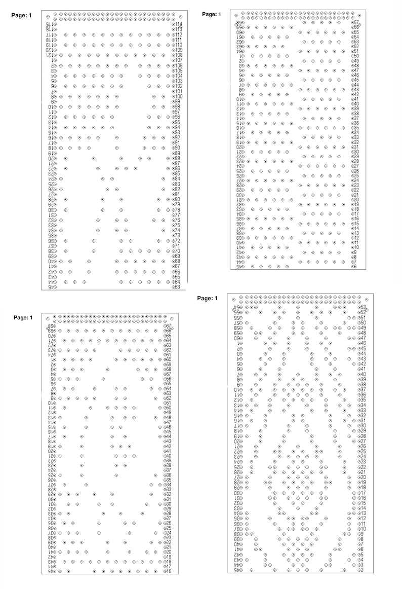 22 X LACE Punch Cards for BROTHER Knitting Machine , Punch Card ...