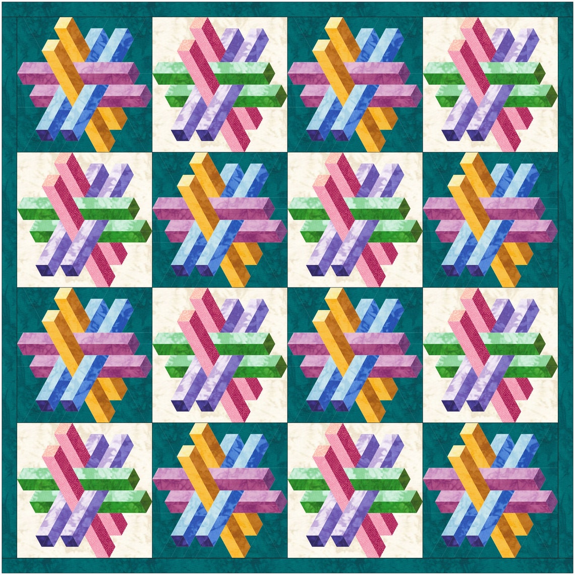 Digital Quilt Block Pattern, Paper Pieced Quilt Pattern, Modern ...