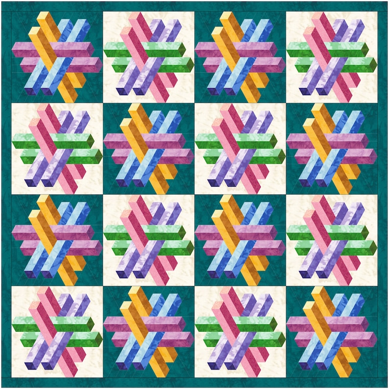 Digital Quilt Block Pattern, Paper Pieced Quilt Pattern, Modern ...