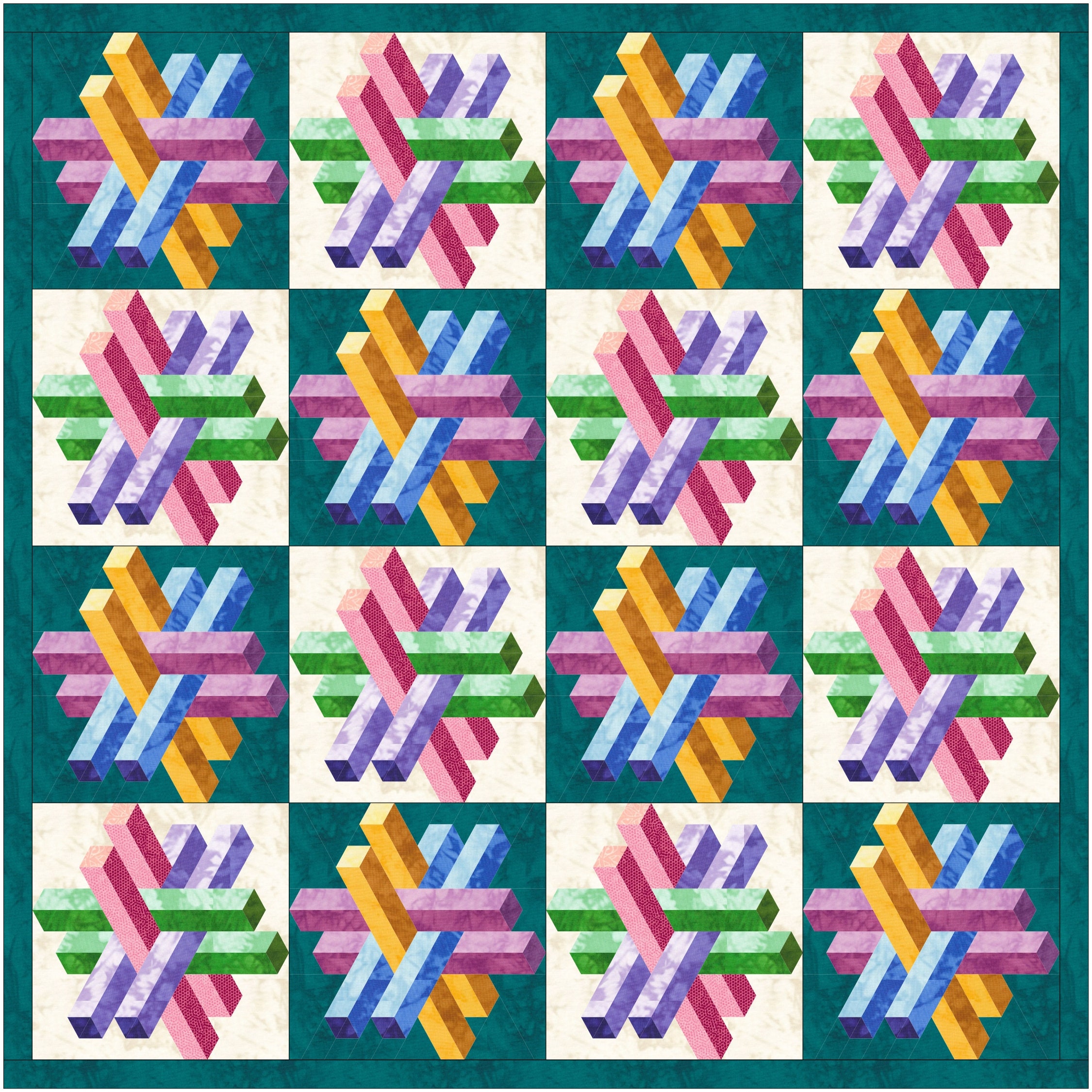 Digital Quilt Block Pattern, Paper Pieced Quilt Pattern, Modern Patchwork ,quilt Block Patterns ...