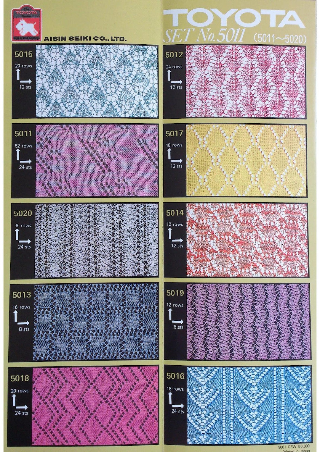 40 Toyota Punch Cards , Knitting Machine Punch Card Patterns , Ebook ...