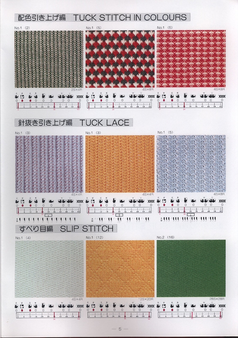 Brother Knitting Machine Patterns: Mylar Sheet Designs (PDF Download ...